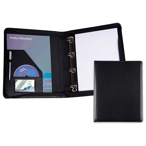 Belluno Leather Deluxe A4 Zip Round Ring Binder - Business Gifts Supplier