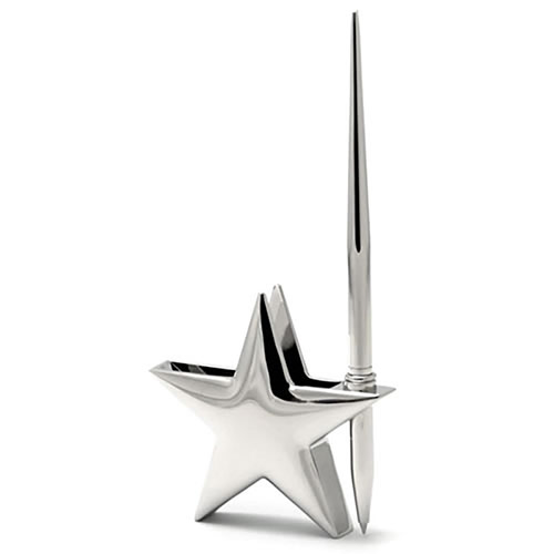 Silver Plated Pen Stand with Pen - Business Gifts Supplier