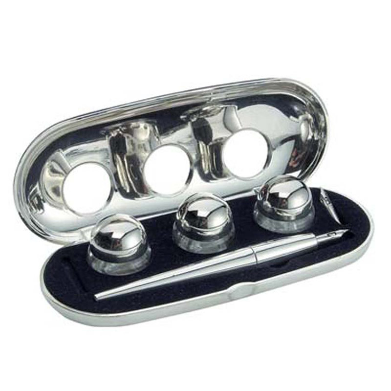 Silver Plated Ink Set with Pen - Business Gifts Supplier