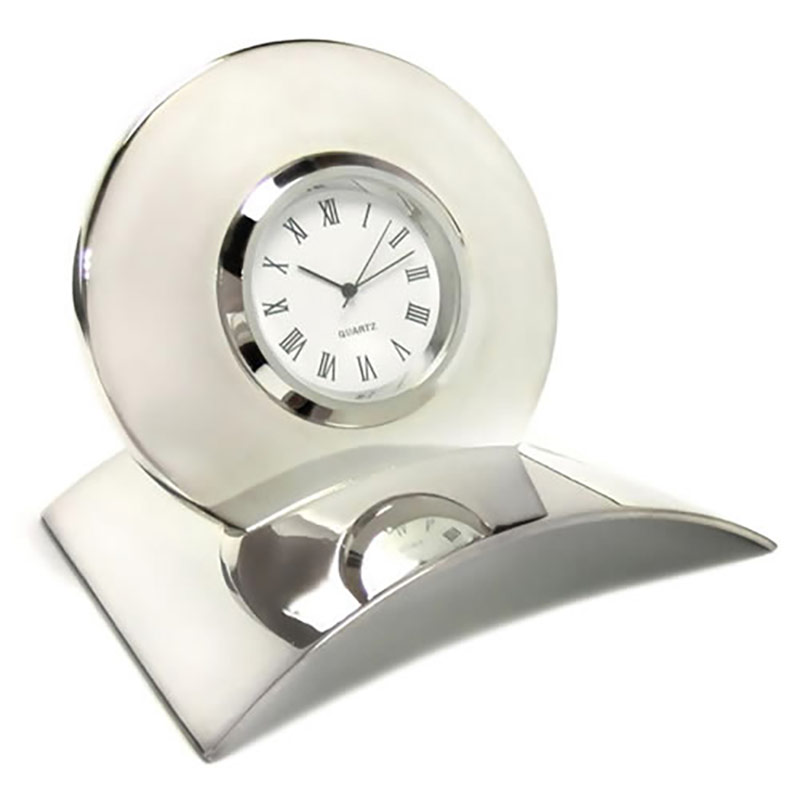 Silver Plated 'Rondo' Desk Clocks - Business Gifts Supplier