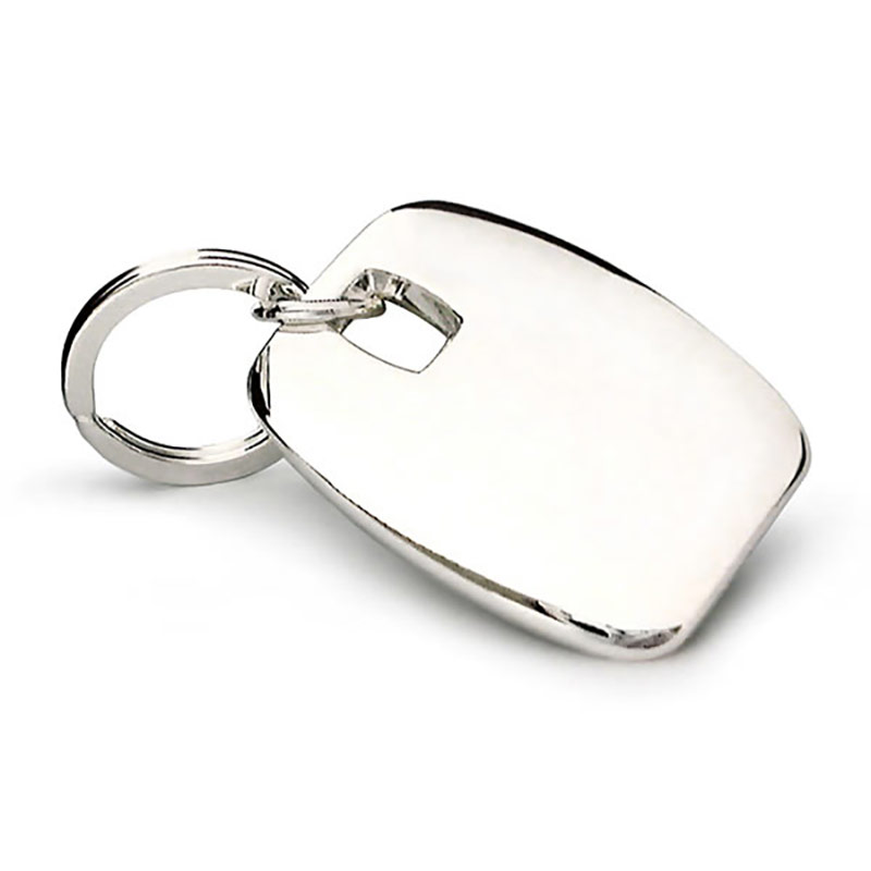 Silver Plated Square Shape Keyrings - Business Gifts Supplier