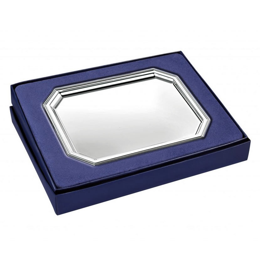 Silver Tray in Octagonal Shape 170mm x 235mm - Business Gifts Supplier