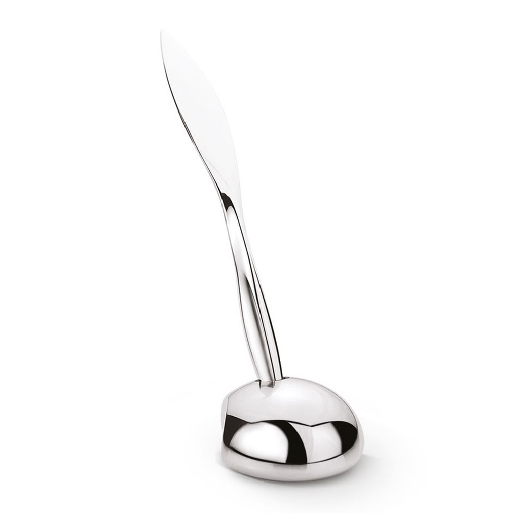 Silver Plated 'Feather' Pen Stand with Pen - Business Gifts Supplier