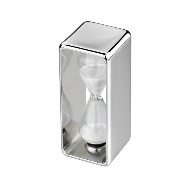 Glass Sand Timer in Chrome Plated Frame - Business Gifts Supplier