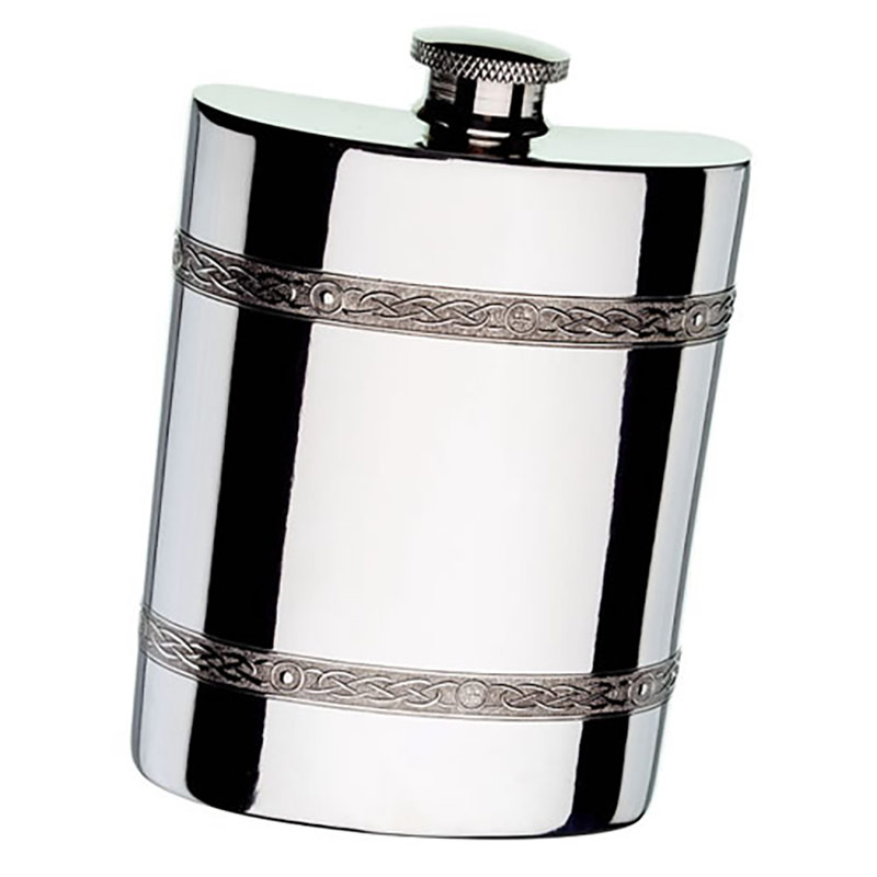 Celtic Band 6oz Pewter Flask - Business Gifts Supplier