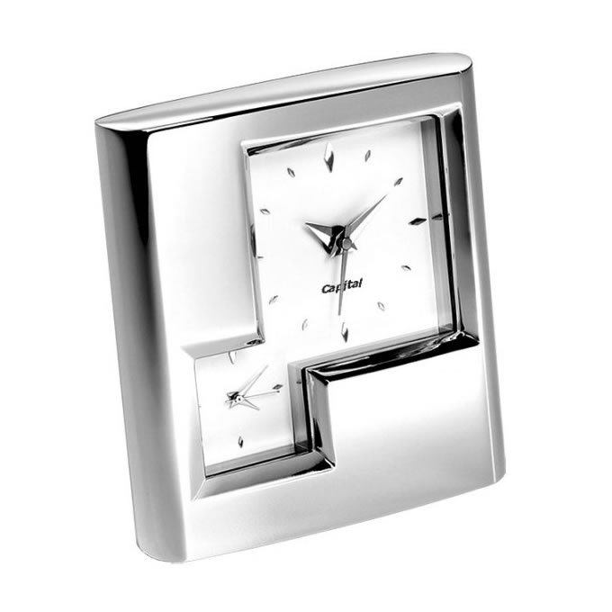 Silver Plated Dual Time Alarm Clocks - Business Gifts Supplier
