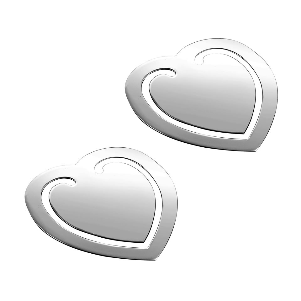 Pair Silver Plated Heart Bookmarks - Business Gifts Supplier